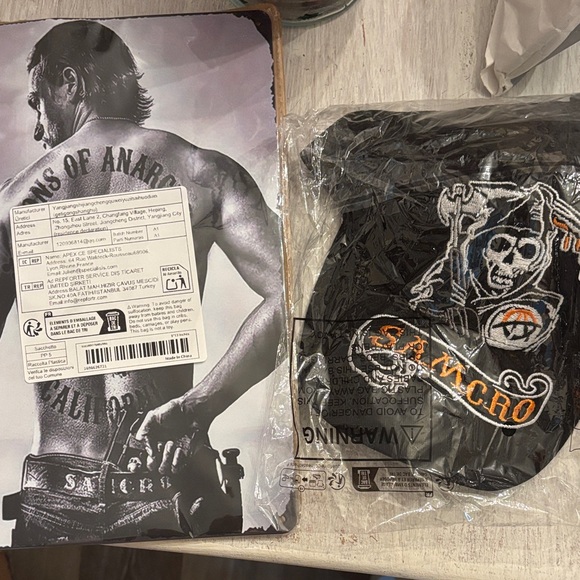 Accessories | Samcro Black Cap With Skull Embroidery And Sons Of ...